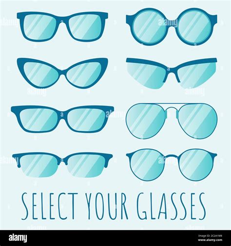 Glasses Model Icons Sunglasses Eyeglasses Vintage Retro Eyeglasses Different Shapes Frame