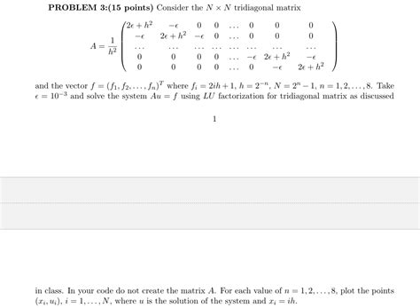 Problem 315 Points Consider The N X N Tridiagonal