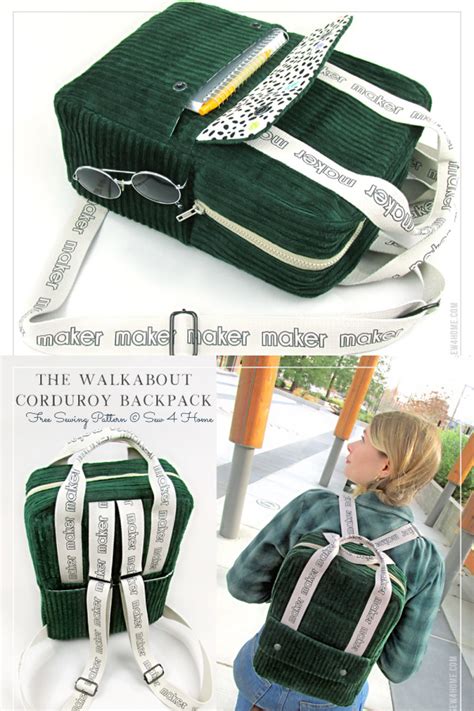 Diy Fabric Corduroy Backpack Free Sewing Pattern Artofit