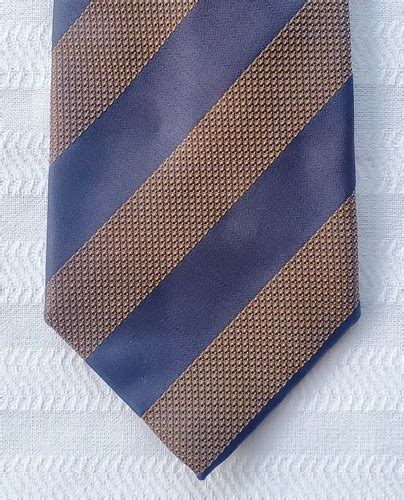 Hugo Boss Silk Diagonal Striped Tie Bronze And Navy Made In Italy Ebay