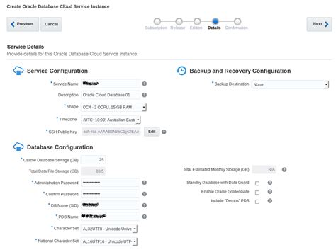 Kundun Oracle Setting Up An Oracle Cloud Database Service