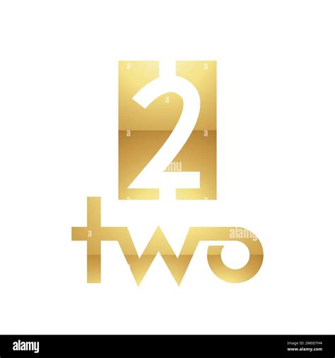 Golden Symbol For Number 2 On A White Background Icon 8 Stock Vector Image Art Alamy