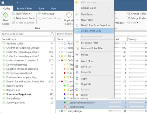 Working With Smart Codes Atlas Ti 23 Windows Quick Tour