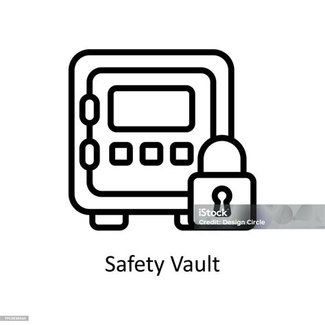 Safety Vault Vector Outline Icon Style Illustration Eps 10 File Stock