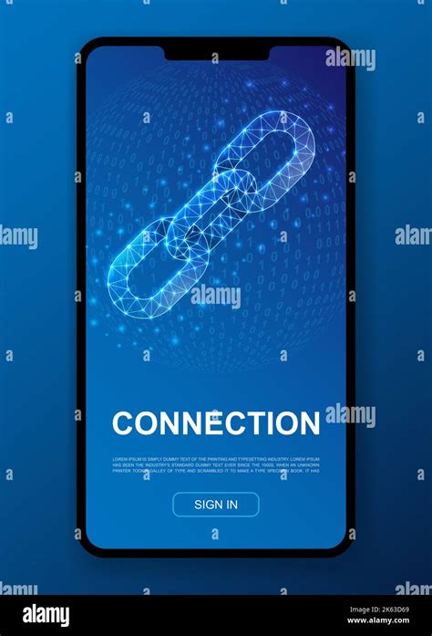 Chain 3d Polygonal Symbol For Ui Ux Design Template Low Poly Chainlink Illustration For Mobile