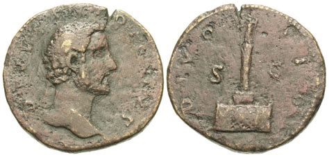 Divus Antoninus Pius Æ Sestertius The Column Of Antoninus Pius