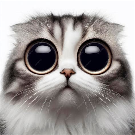 Premium Ai Image Closeup Funny Portrait Of Surprised Cat With Huge