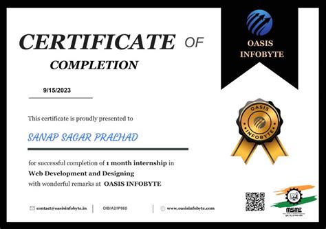Sagar Sanap On Linkedin Internship Certificate Webdevelopment