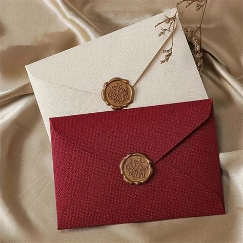 Luxury Linen Envelope And Letter Set With Wax Seals Vintage Elegant