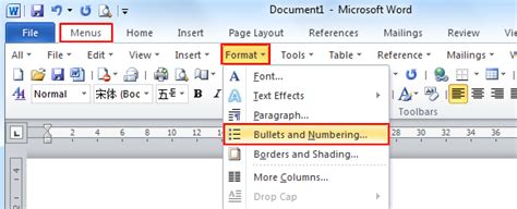 Where Is The Bullet And Numbering In Microsoft Word