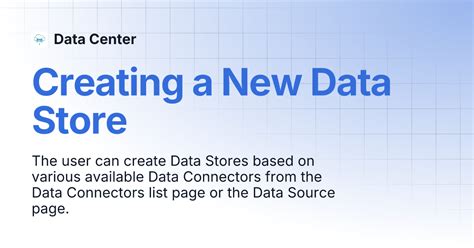 Creating A New Data Store Data Center