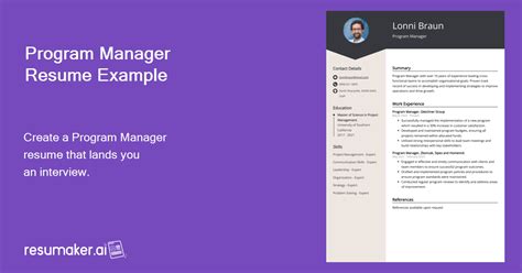 Program Manager Resume Examples Template And 20 Tips