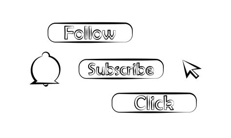 follow us banner set hand drawn subscribe label with thumbs up icon