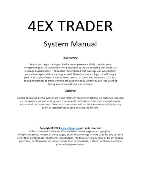 4ex Trader System Manual Pdf Day Trading Economies