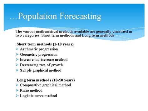 Population Forecasting Using Geometric Increase Method Presented By