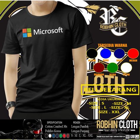 Jual Kaos Microsoft Logo Baju Distro Shopee Indonesia