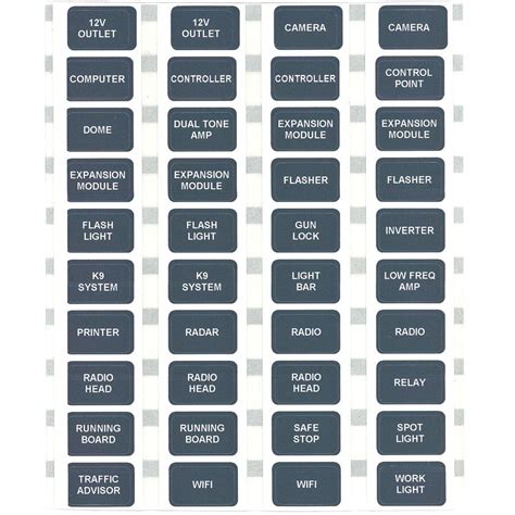 Waterproof Label Set For Fuse Blocks 40 Labels Emergency Vehicle