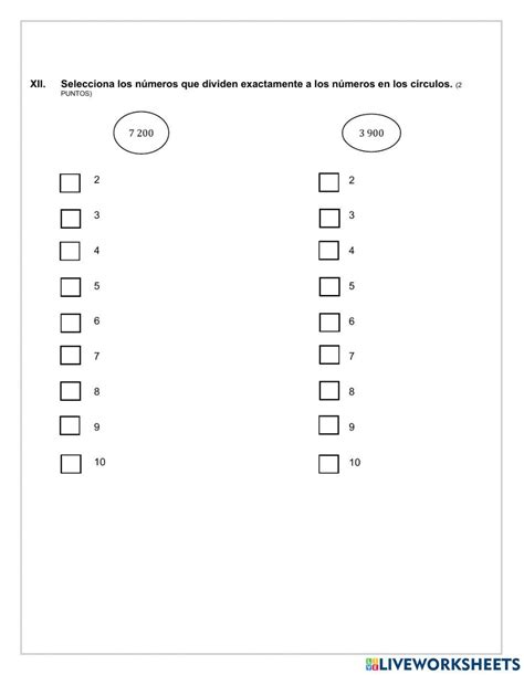 Exam Online Exercise For 5to Live Worksheets