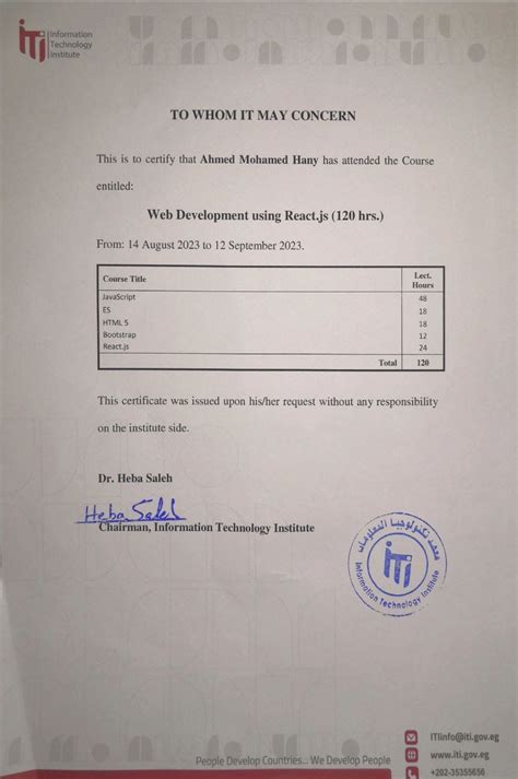 Ahmed M Hany On Linkedin Iti Ititraining Reactjs Web