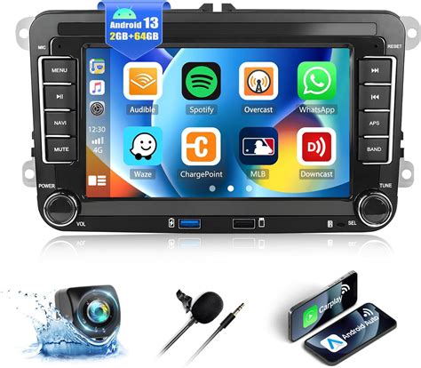 Camecho 2g64g Android 13 Car Stereo For Vw Polo Caddy Tiguan Transporter T5 Scirocco Golf Skoda