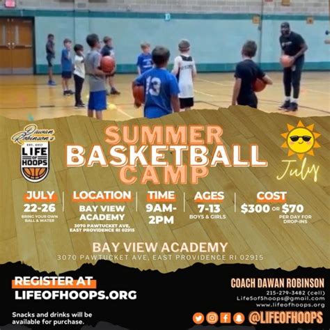 Dawan Robinsons Summer Basketball Camp Cranston Herald