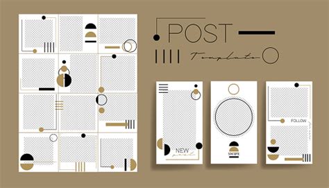 소셜 미디어 배너의 배경을 디자인하십시오 인스 타 그램 포스트 프레임 템플릿 세트 벡터 인스 타 그램 스토리 커버 개인 블로그 또는 상점을위한 모형 승진을위한 끝없는 사각형