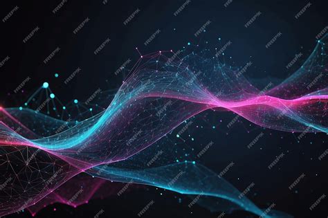 Premium Ai Image Abstract Plexus Background With Connected Lines And Dots Wave Flow Plexus