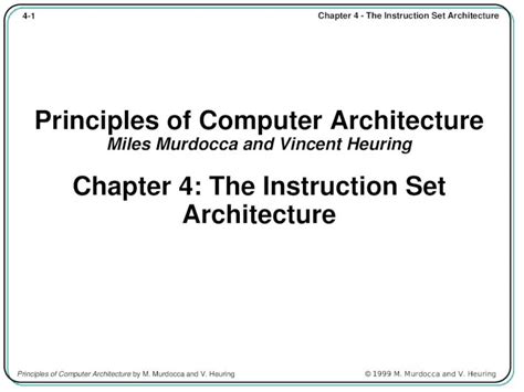 ppt 4 1 chapter 4 the instruction set architecture principles of
