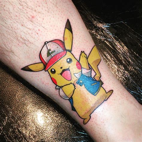 Pokemon Ash And Pikachu Tattoo