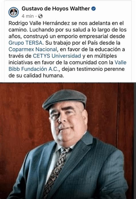 Falleció El Empresario Rodrigo “el Guero” Valle El Mexicano