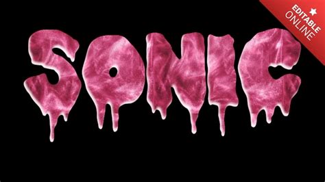 Sonic Editable Bubble Gum Text Effect Generator