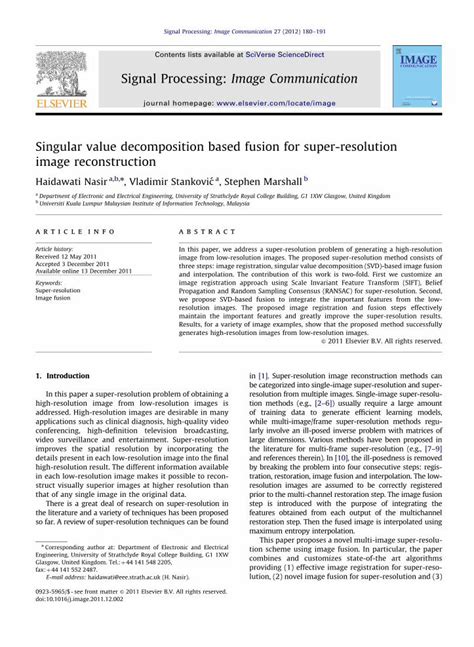 pdf singular value decomposition based fusion for super resolution