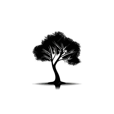 Premium Vector Black Simple Abstract Tree Logo Element On White