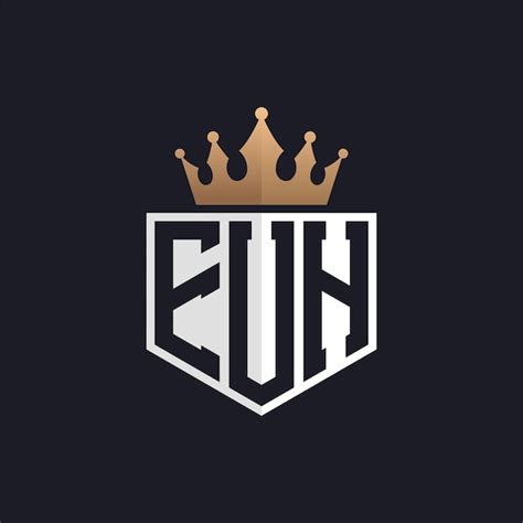 Premium Vector Luxury Euh Logo With Crown Elegant Initials Euh Letter