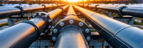 Premium Photo Close Up Of Industrial Plant Pipeline And Support