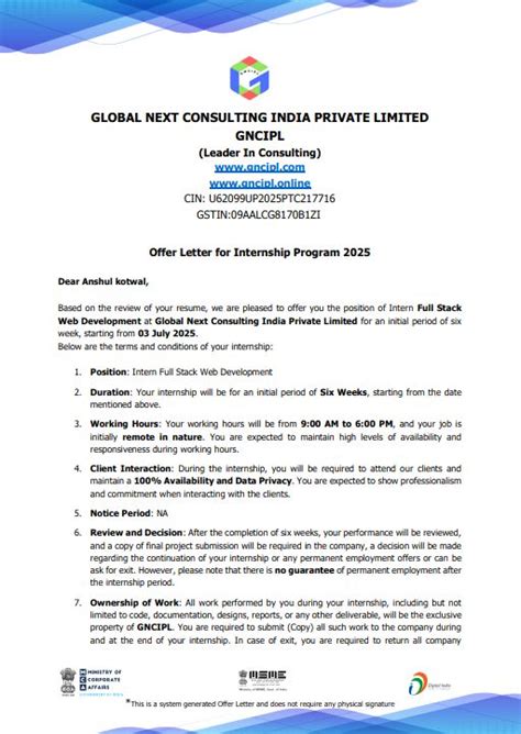 Internship2025 Fullstackdeveloper Webdevelopment Gncipl Learningbydoing Remoteinternship