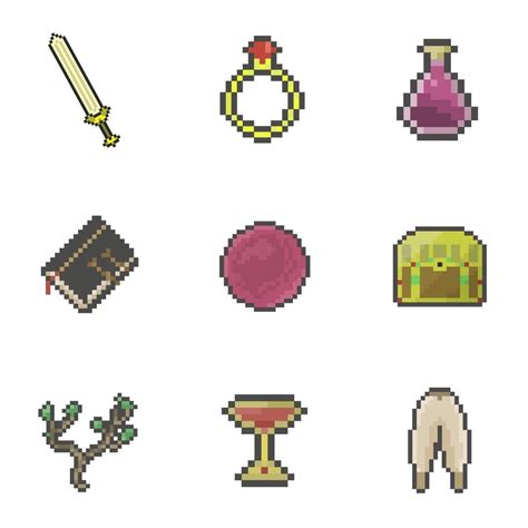 Game Items Collection Pixel Art Bundle Collection For Your Digital