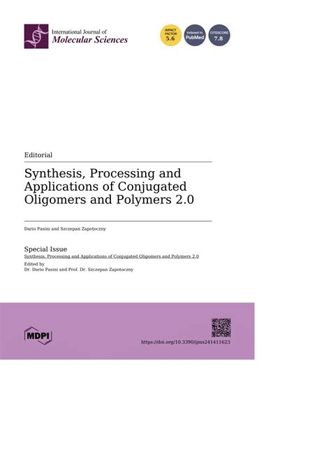 Pdf Synthesis Processing And Applications Of Conjugated Oligomers And Polymers 2 0