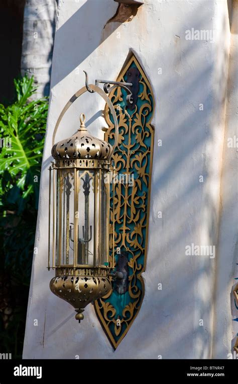 Aladdin Lantern At Disneyland Amusement Park In California Usa Stock