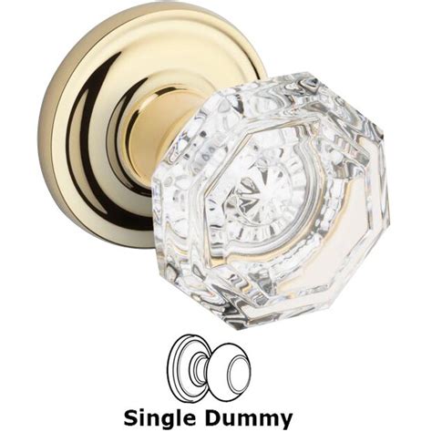 Reserve Crystal Collection Single Dummy Crystal Door Knob With Traditional Round Rose In Pvd