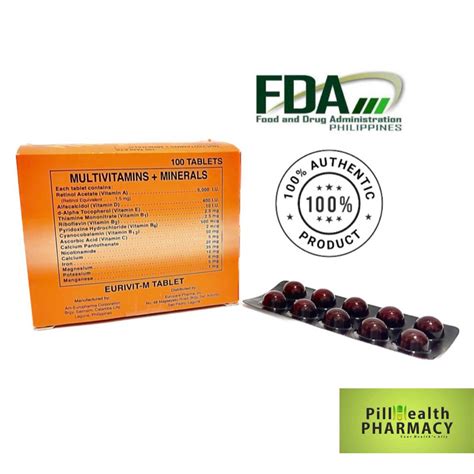 Multivitamins Plus Minerals 20 Tablets Eurivit M Generic For Centrum Enervon Shopee