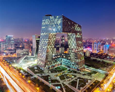 中国、北京、cctv、本社ビル、照明プレビュー