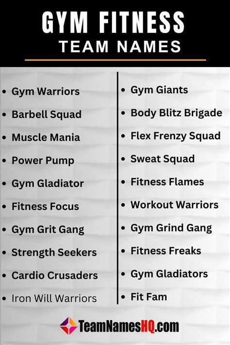 651 Catchy Fitness Team Names To Ignite Your Workout