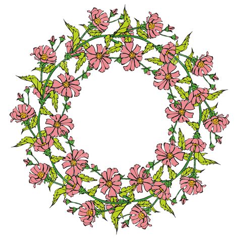 귀엽고 아름다운 꽃 화환 벡터 꽃 화환 꽃무늬 Png 일러스트 및 벡터 에 대한 무료 다운로드 Pngtree