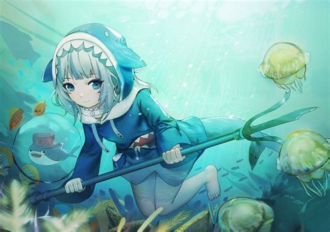 Gawr Gura Gawr Gura And Bloop Hololive And 1 More Drawn By Siyumu Danbooru