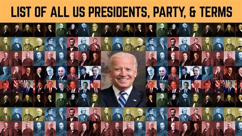 Presidents In Order And Party