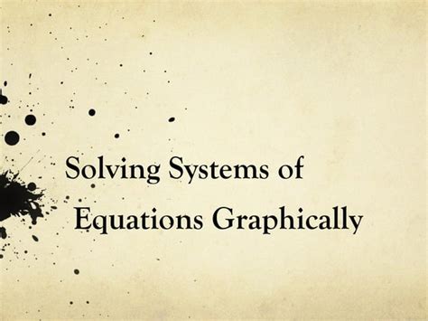 Intro To Systems Of Linear Equations Ppt