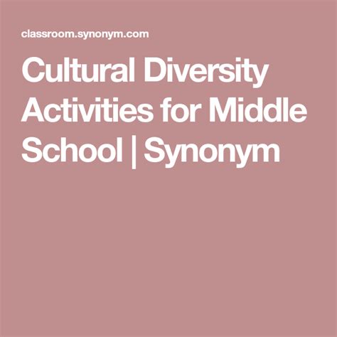 Types Of Diversity In The Classroom Synonym