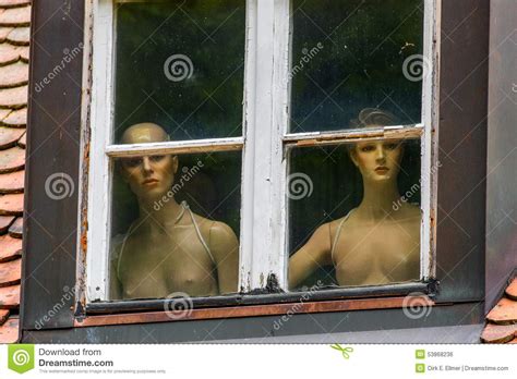 Naked Women Behind A Window Stock Photo Image Of Window Mannequin