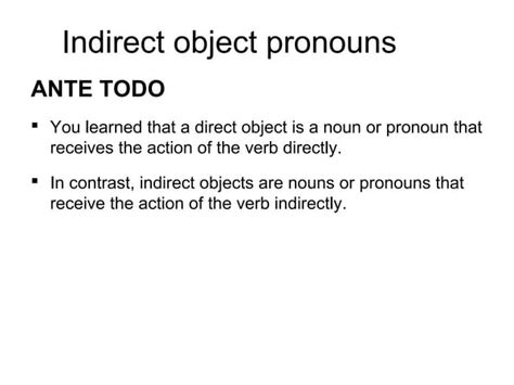 Indirect Object Pronoun Ppt